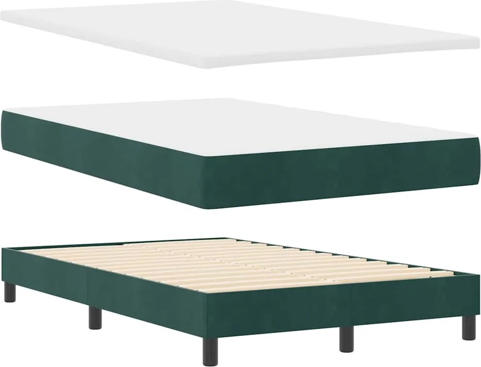 Postel s boxspringem s matrací Tmavě zelená 120 x 200 cm samet 3339101