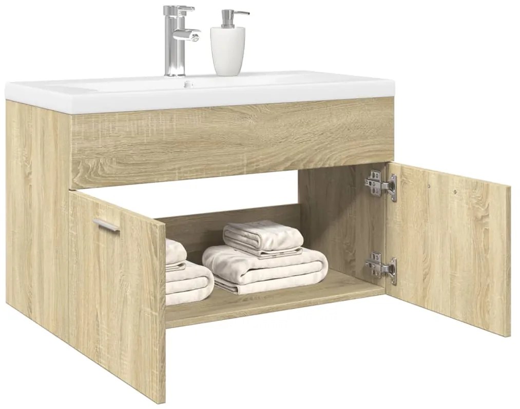 Koupelnová skříňka se zápustným umyvadlem dub sonoma 3324984