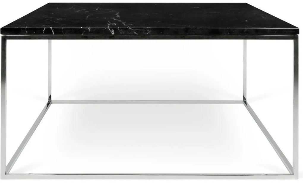 Porto Deco Konferenční stolek Amaro III, podnož chrom, černý mramor
