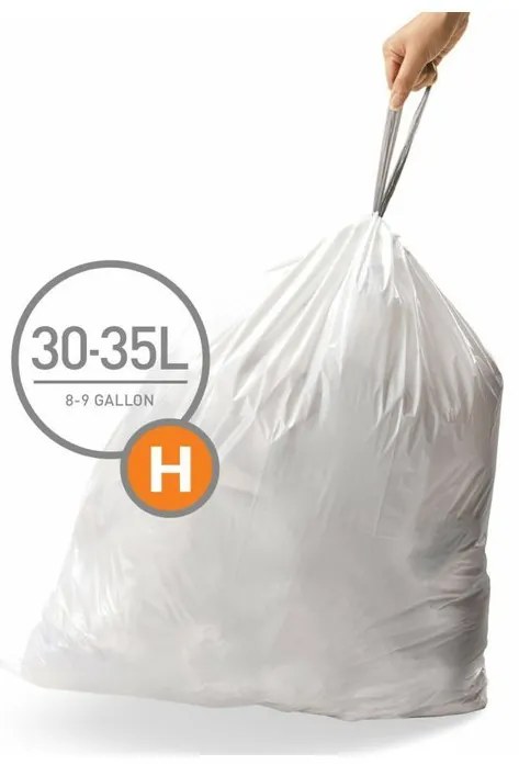 Stahovací sáčky na odpadky 30-35 l, typ H - 20 ks, bílá
