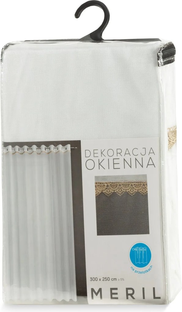 ZÁCLONA NA KROUŽCÍCH MERIL 300 CM X 250 CM CM BÍLÁ