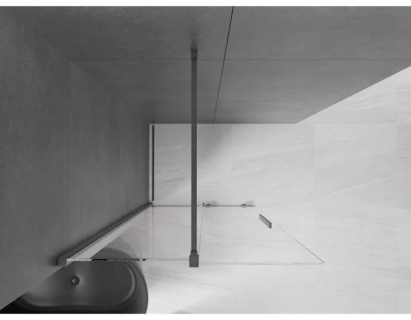 Mexen Velar, posuvné dveře typu Walk-in 70x200 cm, 8mm čiré sklo, grafitová matná, 871-070-000-03-66