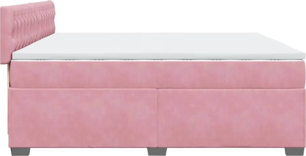 Box spring postel s matrací růžová 200x200 cm samet 3288713