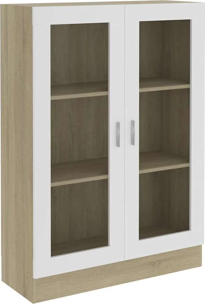 vidaXL Vitrína 82,5 x 30,5 x 115 cm kompozitní dřevo [802755] Barva: dub sonoma