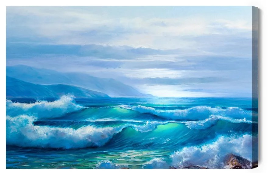 Obraz Rozbouřené Mořské Vlny Nedostatek Nedostatek Plátno Canvas 120x80