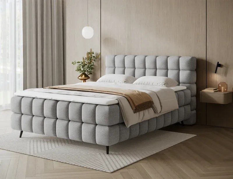 Kontinentální postel Sabrina 140x200, šedá (royal 04)