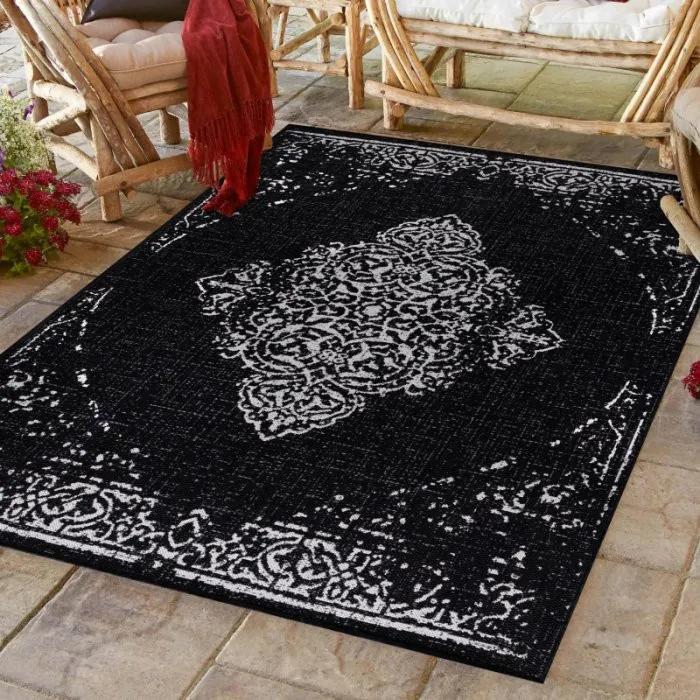 Vopi | Kusový venkovní koberec Sunny 4416 black - 120 x 170 cm