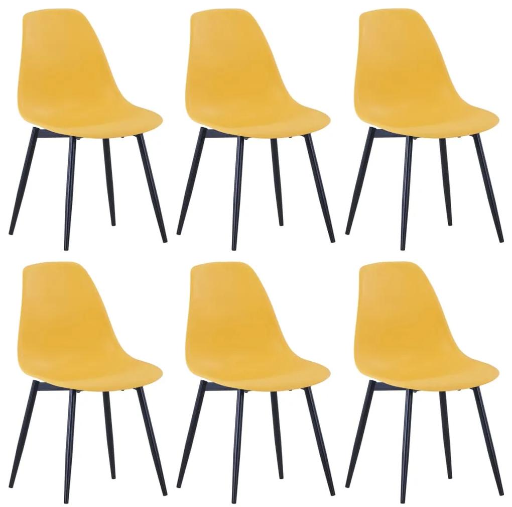 49488 vidaXL Jídelní židle 6 ks žluté PP