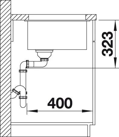 Granitový dřez Blanco SUBLINE 700 U Level InFino antracit dřez vlevo 523538