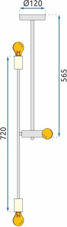 Toolight, závěsné svítidlo 6xE27 APP1114-6CP, černá, OSW-01459