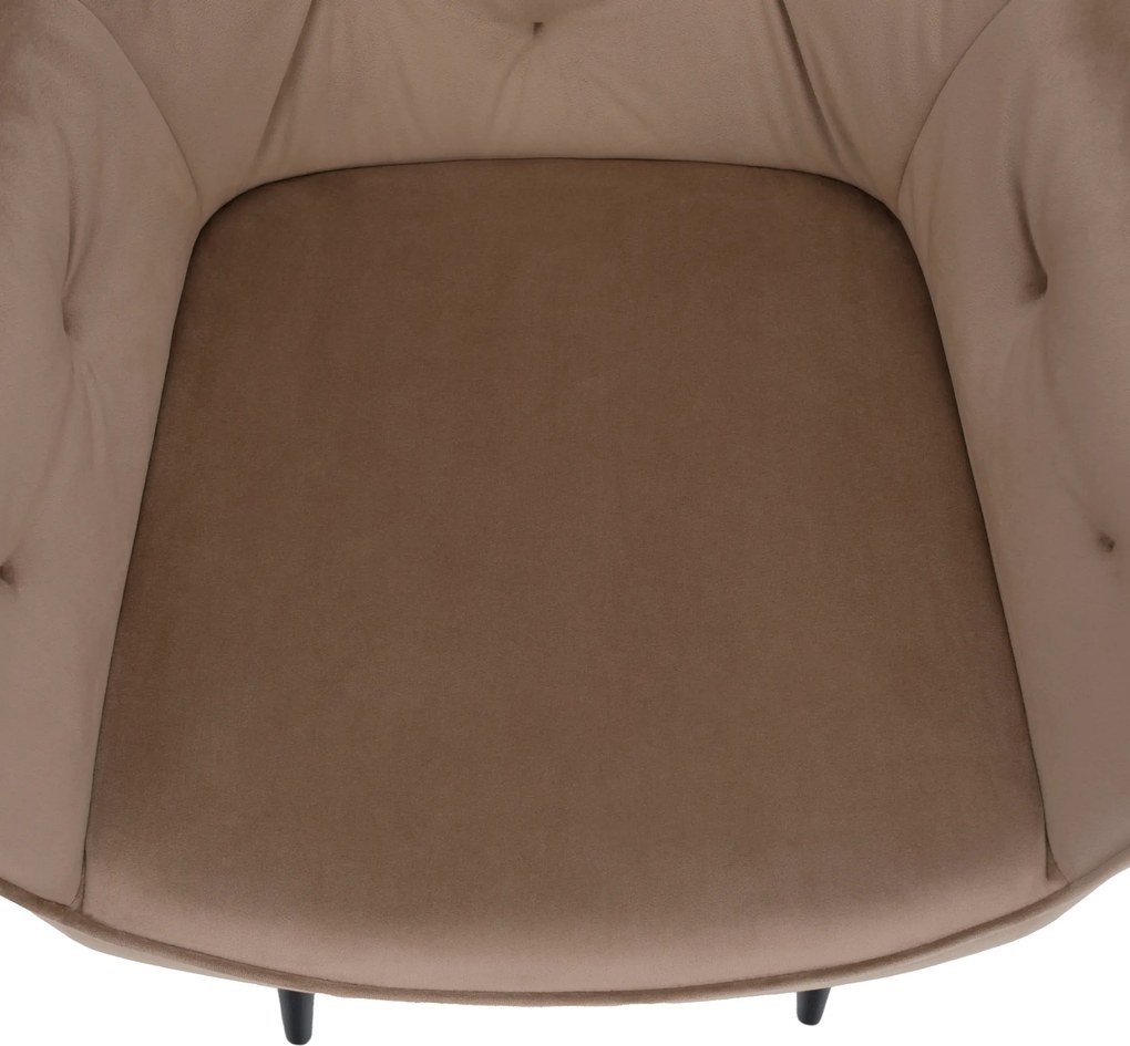 Designové křeslo, světle hnědá Velvet látka, VERIO