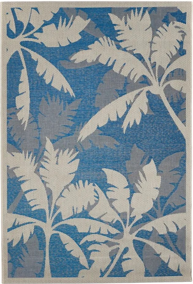 Modrý vysoce odolný koberec vhodný do exteriéru Webtappeti Palms, 160 x 230 cm