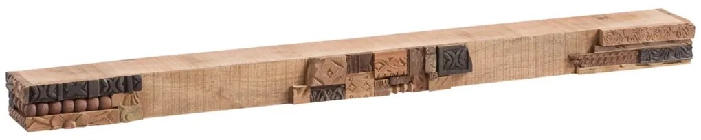 furniture-nabytek.cz - Masivní nástěnná police Greenhill z mangového dřeva, lakovaná, hnědá – 160×15×10 cm