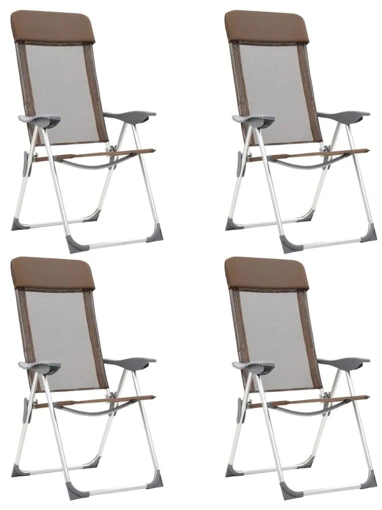 Skládací kempingové židle 4 ks hnědé hliníkové,  44311