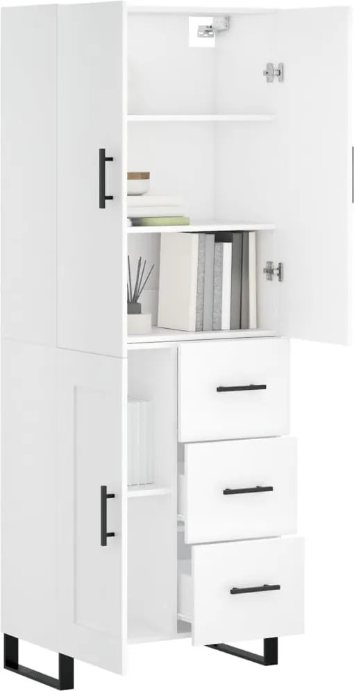 Skříň highboard bílá 69,5 x 34 x 180 cm kompozitní dřevo 3196035