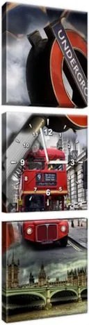 Obraz s hodinami Abstraktní Londýn 30x90cm ZP737A_3V