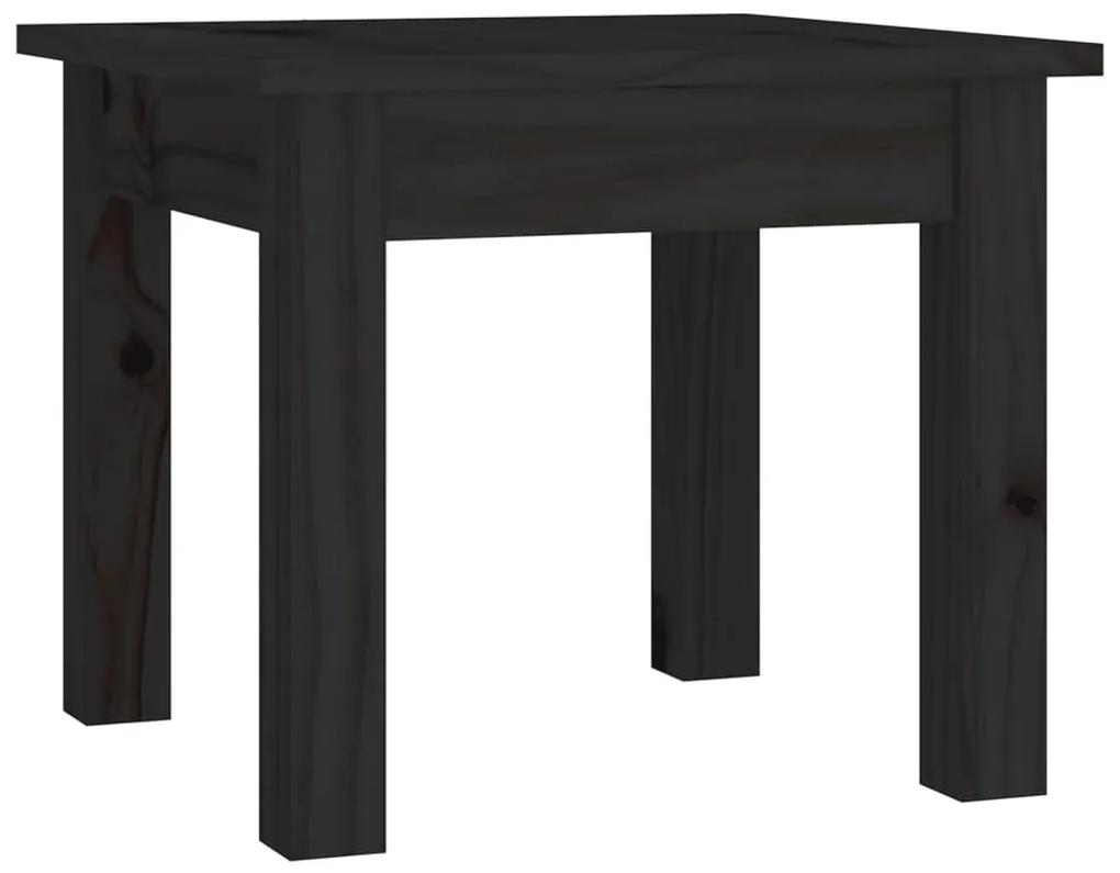 814223 vidaXL Konferenční stolek černý 35 x 35 x 30 cm masivní borové dřevo