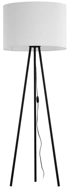 TK LIGHTING Stojací lampa - WINSTON 5145, Ø 60 cm, 230V/15W/1xE27, bílá/černá