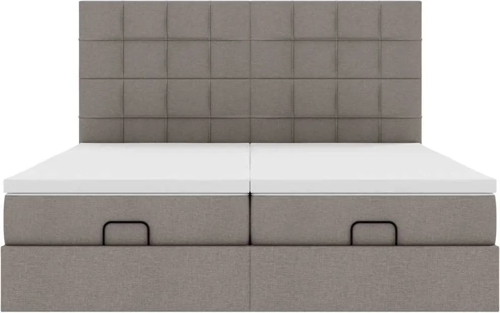 Osmanský rám postele s matracíes taupe 200x200cm textil 3314552