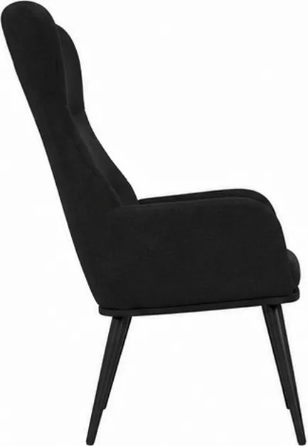 relaxační křeslo, odpočinkové, dřevo/kov/textil, 96x68x79 cm, nohy černé/černá, Dekorino KR20260060