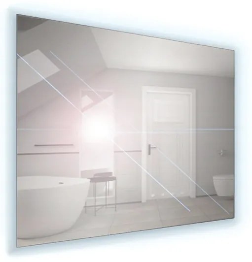 Comodo Zrcadlo závěsné s LED podsvětlením po obvodu Nikoletta LED 1 Typ: bez vypínače, Rozměry (cm): 120x65 - (Nikoletta LED 1/120)