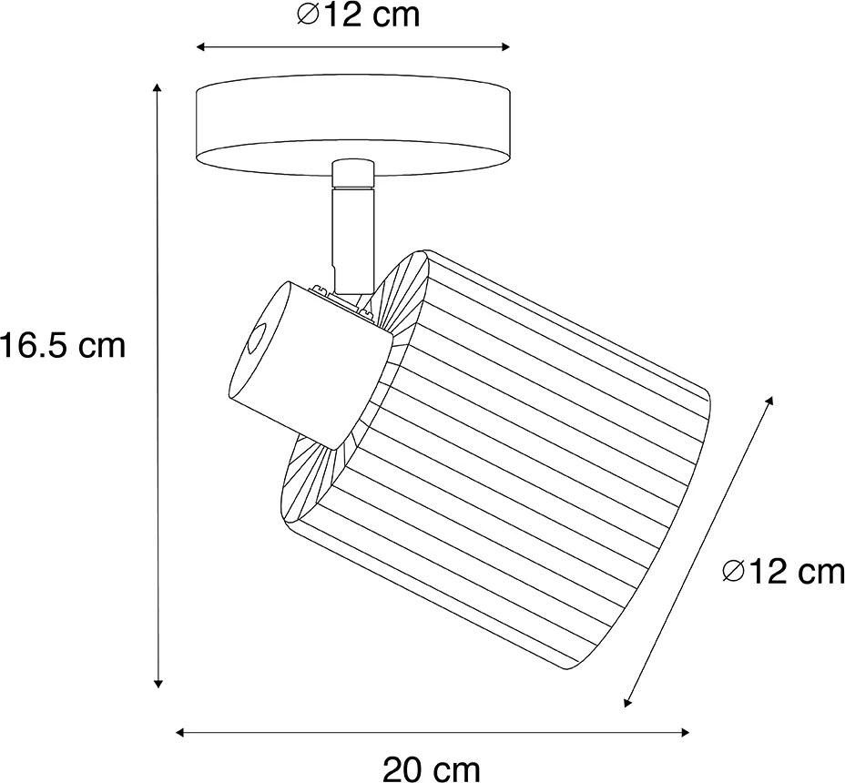 Stropní bodové svítidlo v art deco stylu černé s kouřovým sklem nastavitelné - Laura