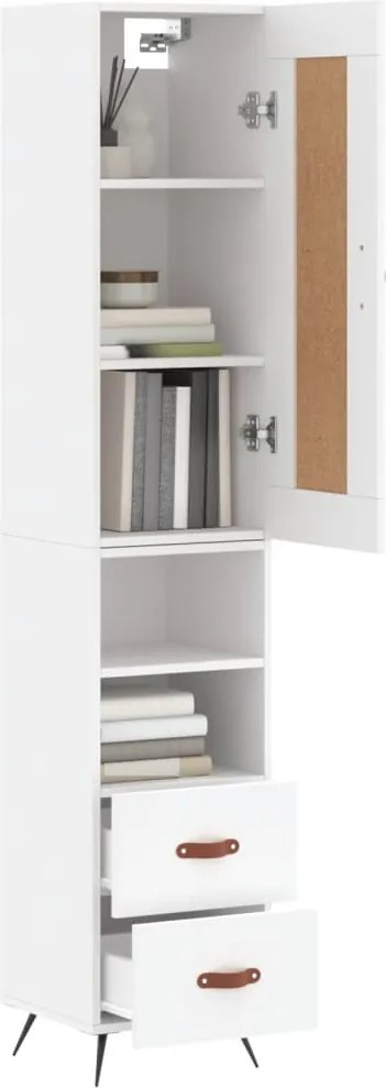 Skříň highboard bílá 34,5 x 34 x 180 cm kompozitní dřevo 3200233