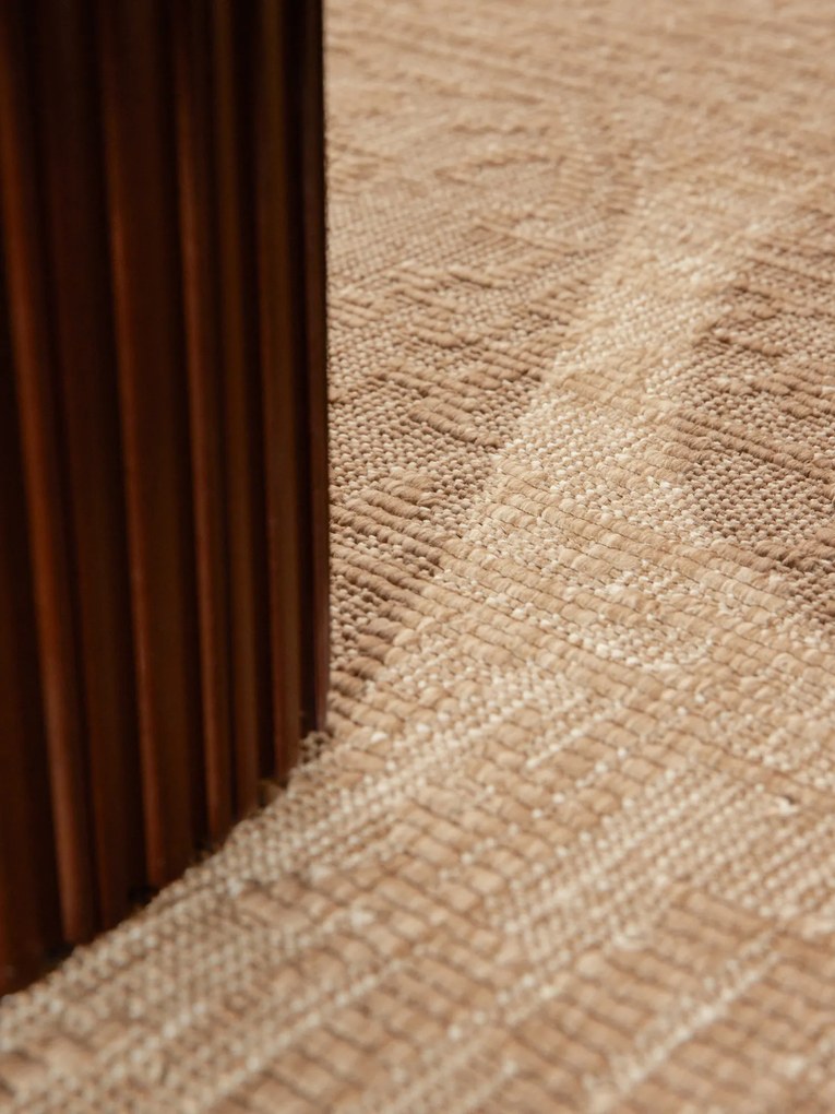NORTHRUGS, Kusový koberec Duet Kona 106250 Beige/White kruh - na ven i na doma, 160x160 (průměr) kruh, béžová, chodba / předsíň