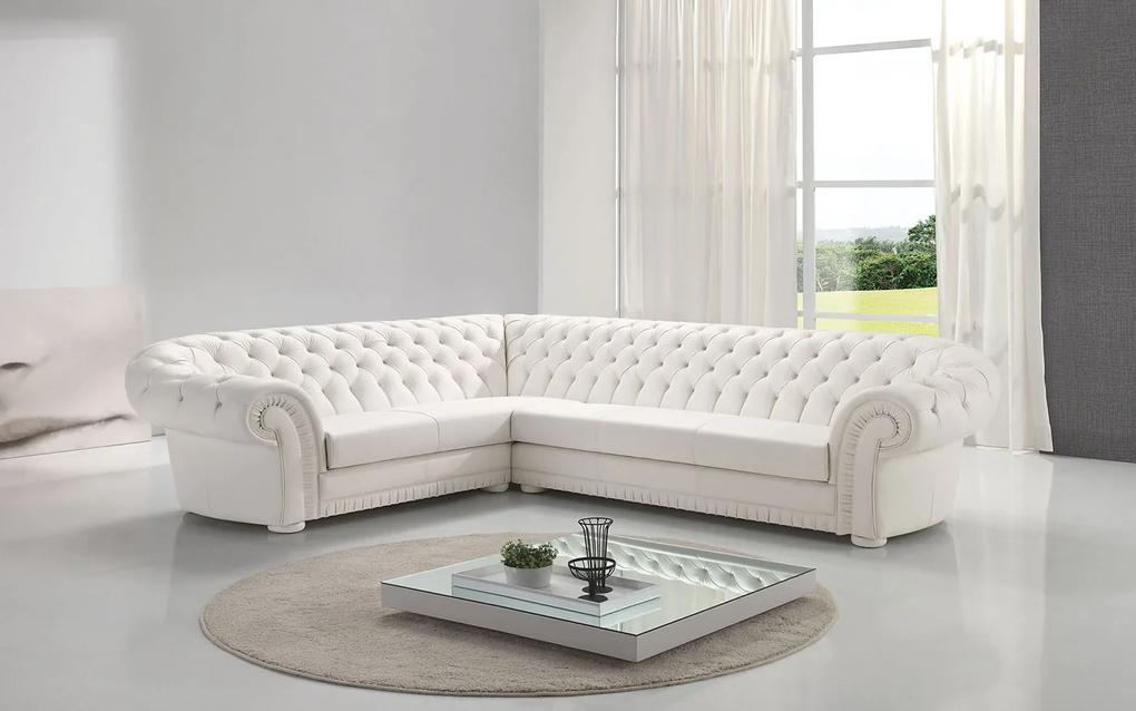 Pregio Italia sofa&relax Luxusní pohovka Chesterfield GRAND Provedení: 2 místná, Vzorník kůží: Vera Pelle 322 šedomodrá