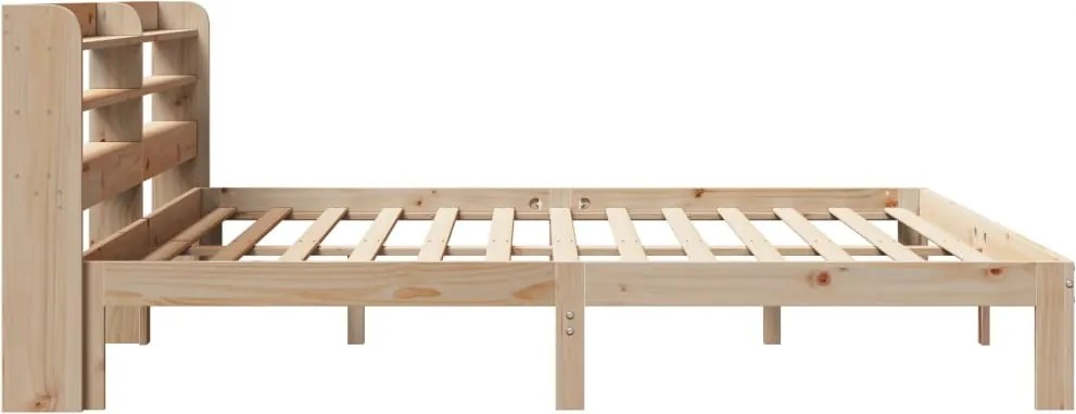 Rám postele s čelem 200 x 200 cm masivní borové dřevo 3306796