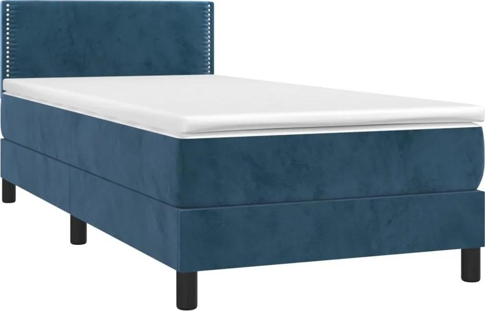 vidaXL Box spring postel s matrací 90x190 cm samet [3141219] Barva: Tmavě šedá