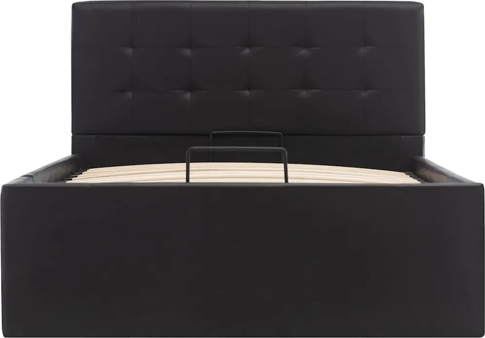 Rám postele s úložným prostorem černý umělá kůže 100 x 200 cm 285511