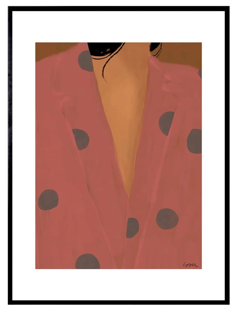THE POSTER CLUB Autorský plakát Dressed by Sandra Blomén Maschinsky 30 x 40 cm, červená barva, papír