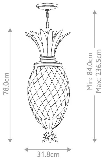 Hinkley HK-PLANT4-P-PL - Lustr na řetězu PLANTATION 4xE14/40W/230V stříbrná