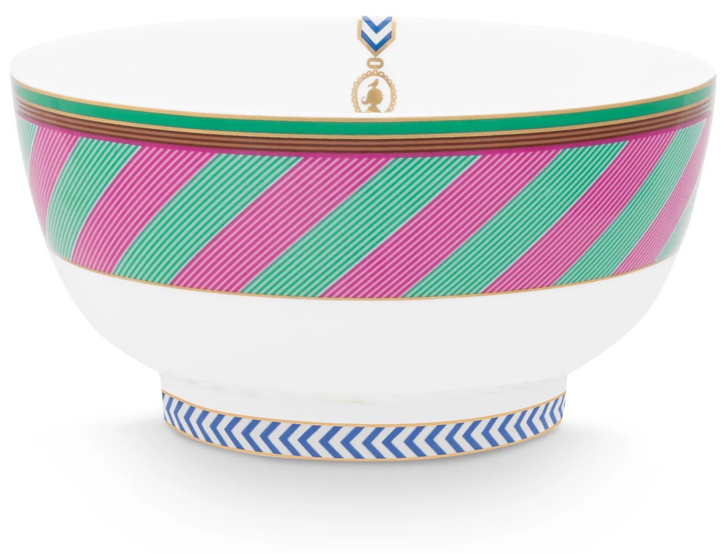 Pip Studio Pip Chique Stripes miska ∅18cm, růžovo-zelená (Pip Chique miska ∅18cm)