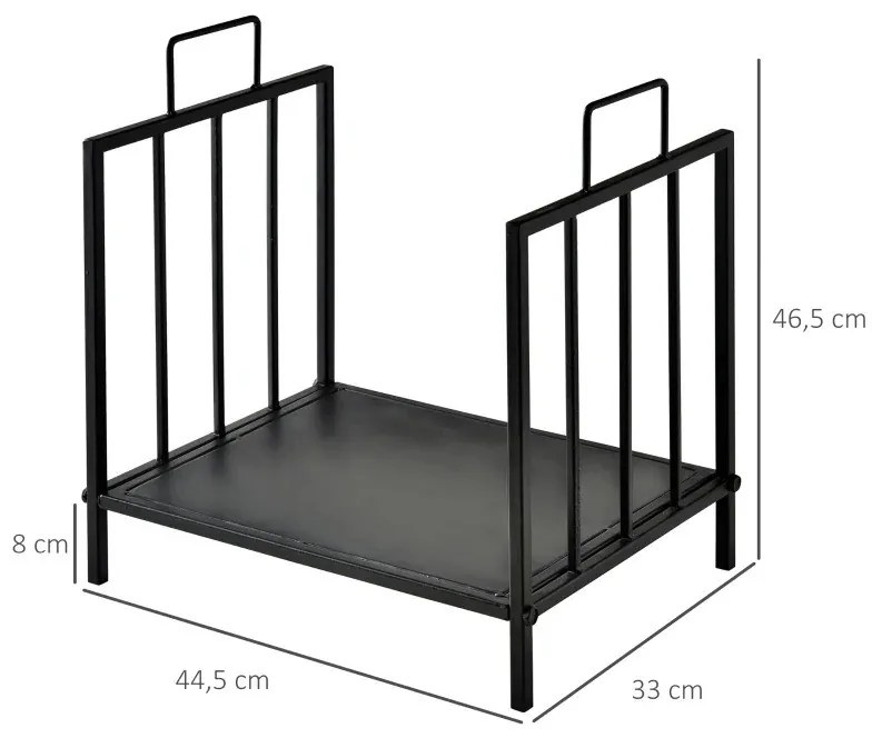 Outsunny Stojan na palivové dřevo 44,5 x 33 x 46,5 cm | černý