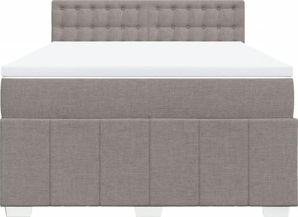 Box spring postel s matrací taupe 140x190 cm textil 3287081