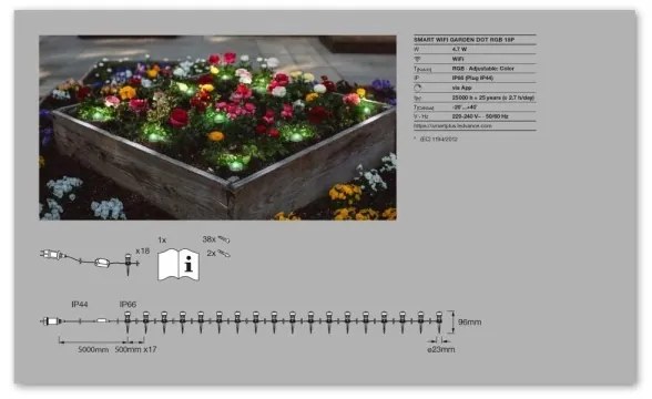 Ledvance - LED RGB Venkovní dekorační svítidlo SMART+ 18xLED/4W/230V IP65 Wi-Fi