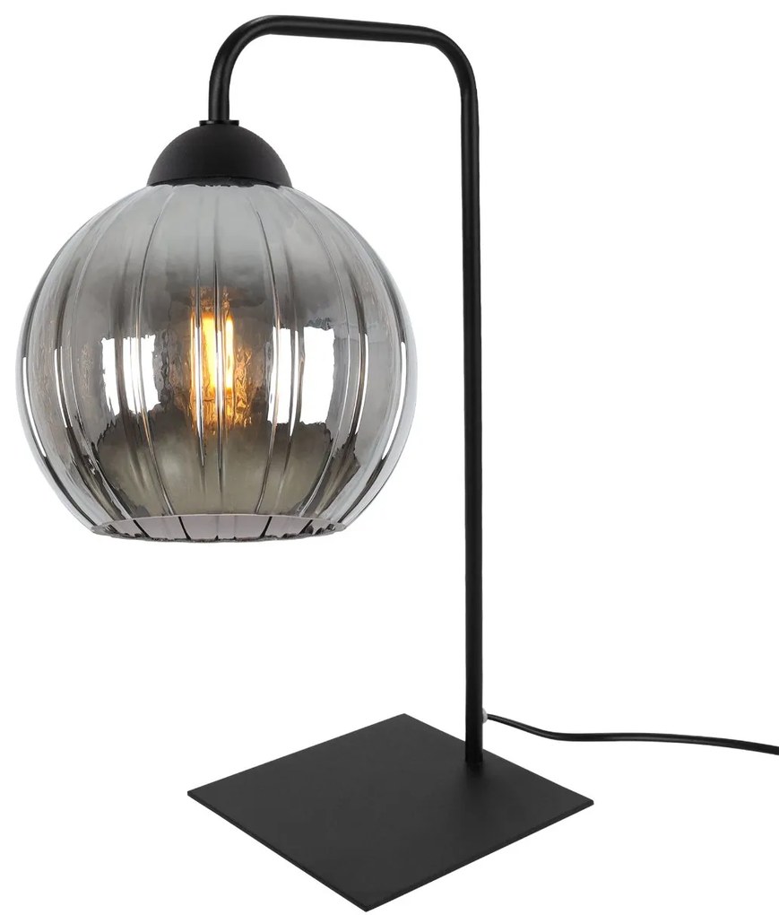 Stolní lampa Costa, 1x grafitové skleněné stínítko, b