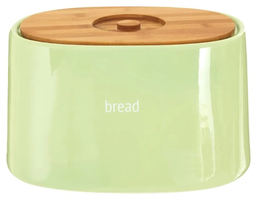 Zelený chlebník s bambusovým víkem Premier Housewares Fletcher, 7,7 l