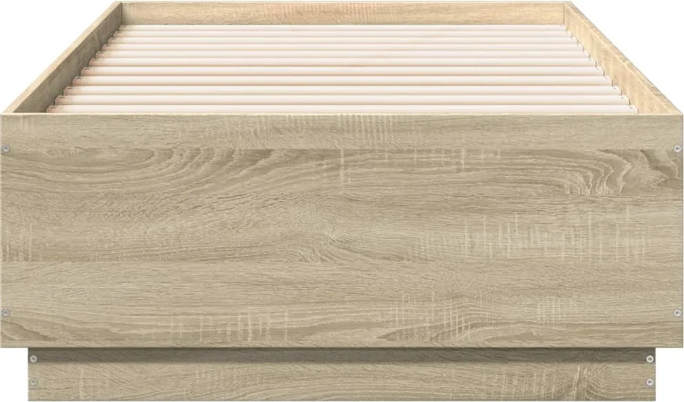 Rám postele s LED osvětlením dub sonoma 90 x 190 cm kompozit 3209662