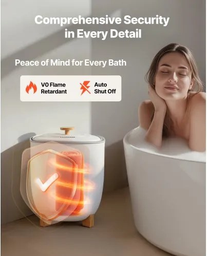 25 L vědro ohřívače ručníků s LED obrazovkou Spodní vyhřívací sloupky Timer Bílá