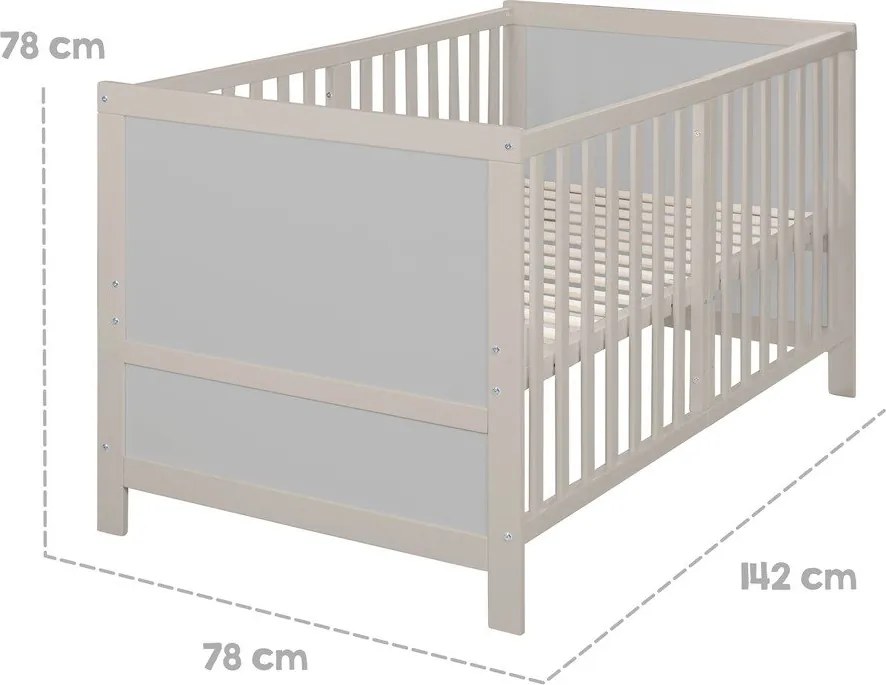 Šedá postýlka s nastavitelnou výškou 70x140 cm Easy Sleep – Roba