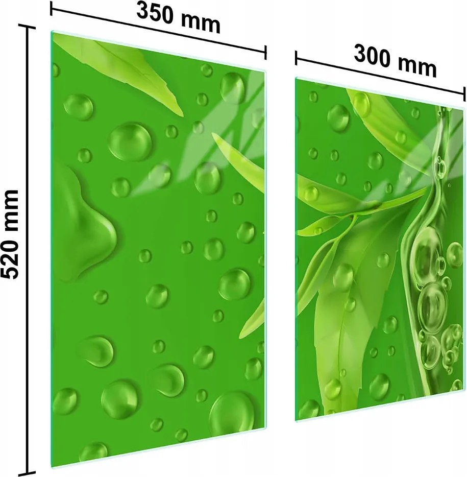 Skleněná Ochranná Deska Do Kuchyně 65x52 Listy