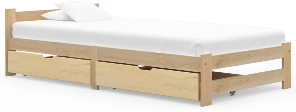 3060364 vidaXL Rám postele se 2 zásuvkami masivní borové dřevo 100x200 cm