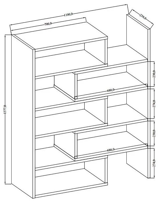 Casarredo Rozkládací regál MOVE I bílý