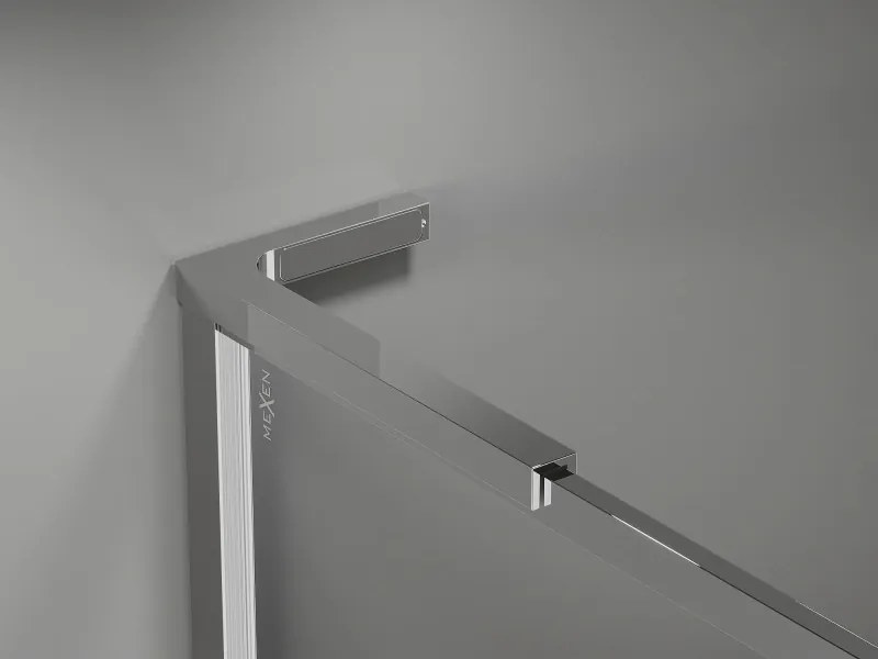 Mexen, Mexen Kioto-XF L sprchová stěna s rámem 70 x 202 cm, průhledná 10 mm, chrom - 800-070-174-01-00-XF