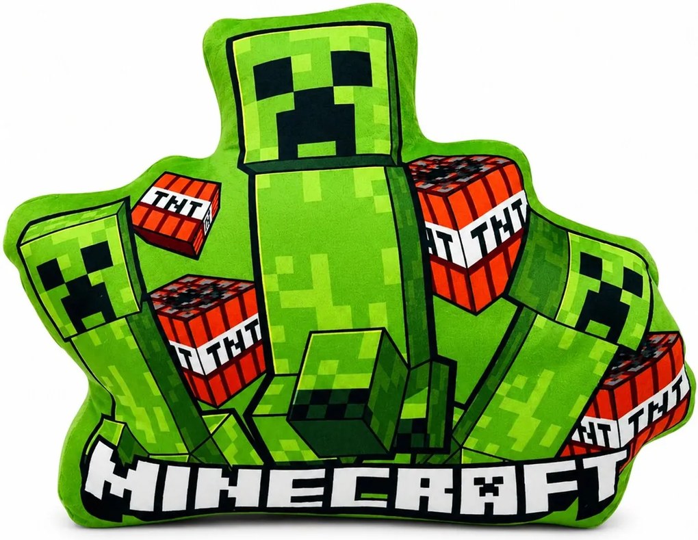 Tvarovaný 3D polštář Minecraft - Creepers &amp; TNT