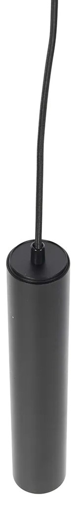 Designová závěsná lampa černá vč. 3-fázového kolejnicového adaptéru - 3-fázová Tuba Small