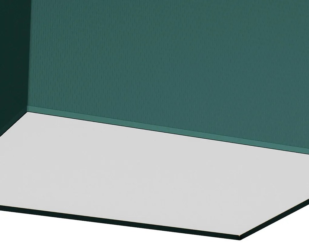Stropní svítidlo Verde Square, 1x zelené textilní stínítko, (bílé plexisklo), (40 cm)
